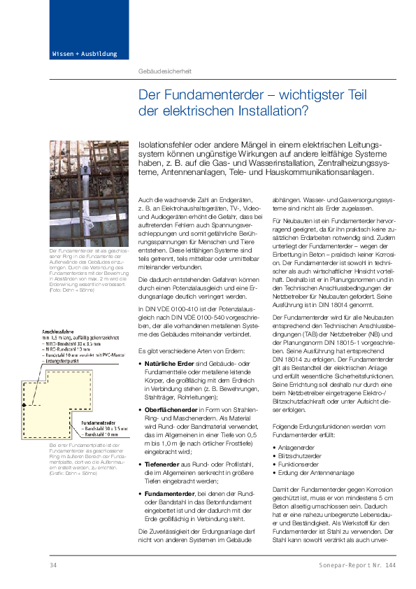 Der Fundamenterder – wichtigster Teil der elektrischen Installation